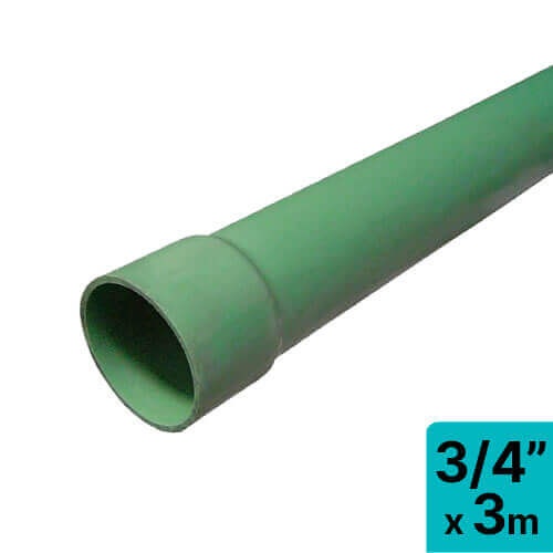 Tubo Conduit PVC Pesado 3/4" x 3 m Casquillo - Tul