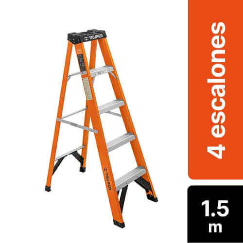 Escalera De Tijera Tipo Ii 4 Pldños Fibra Vidrio Tul